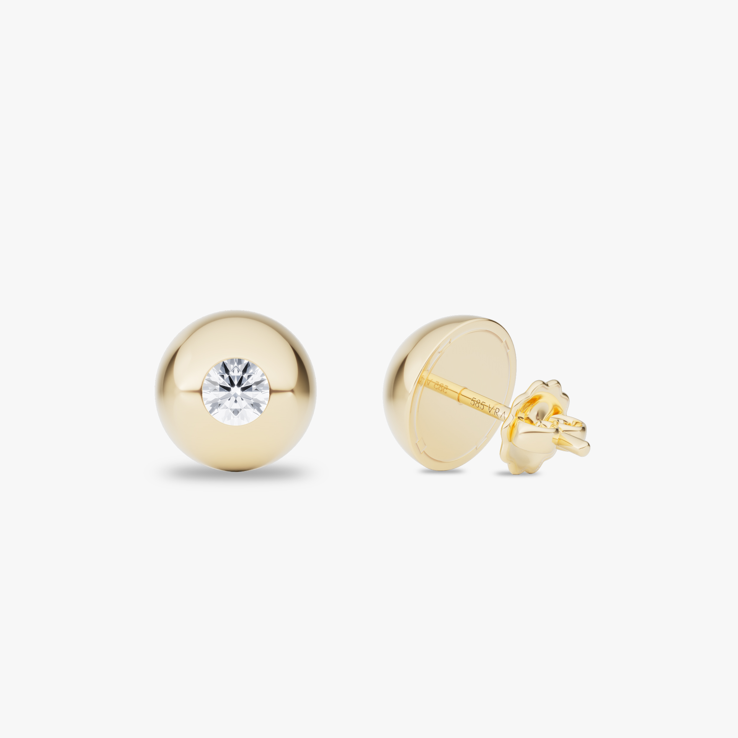 10mm Dome Stud in Yellow Gold | 0.25ct Carat Per Stud | VRAI x Petra & Meehan Flannery