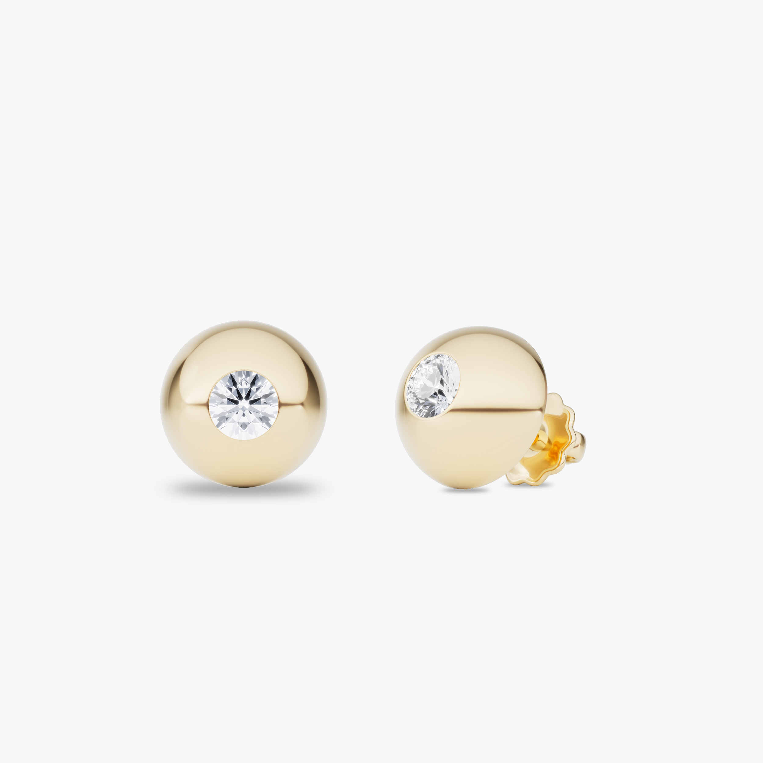 10mm Dome Stud in Yellow Gold | 0.25ct Carat Per Stud | VRAI x Petra ...