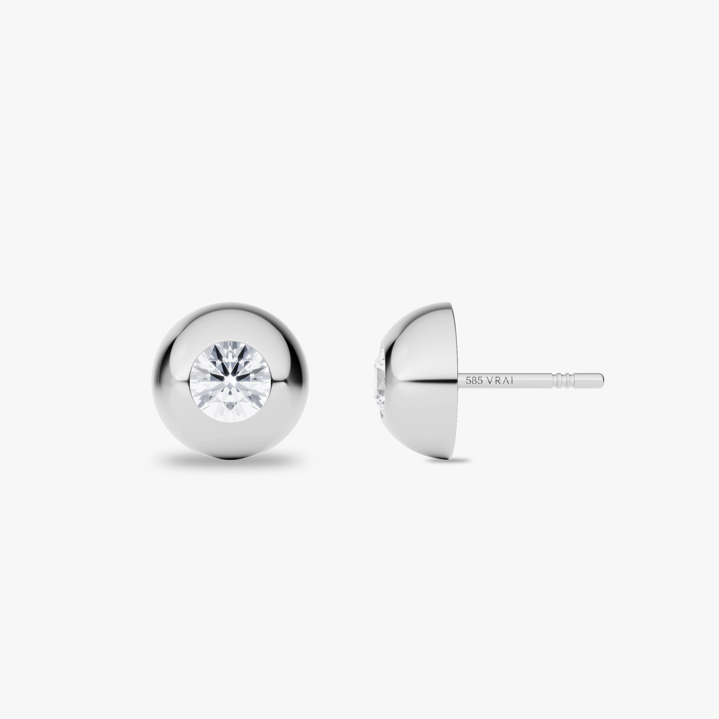 10mm Dome Stud in White Gold | 0.50ct Carat Per Stud | VRAI x Petra ...