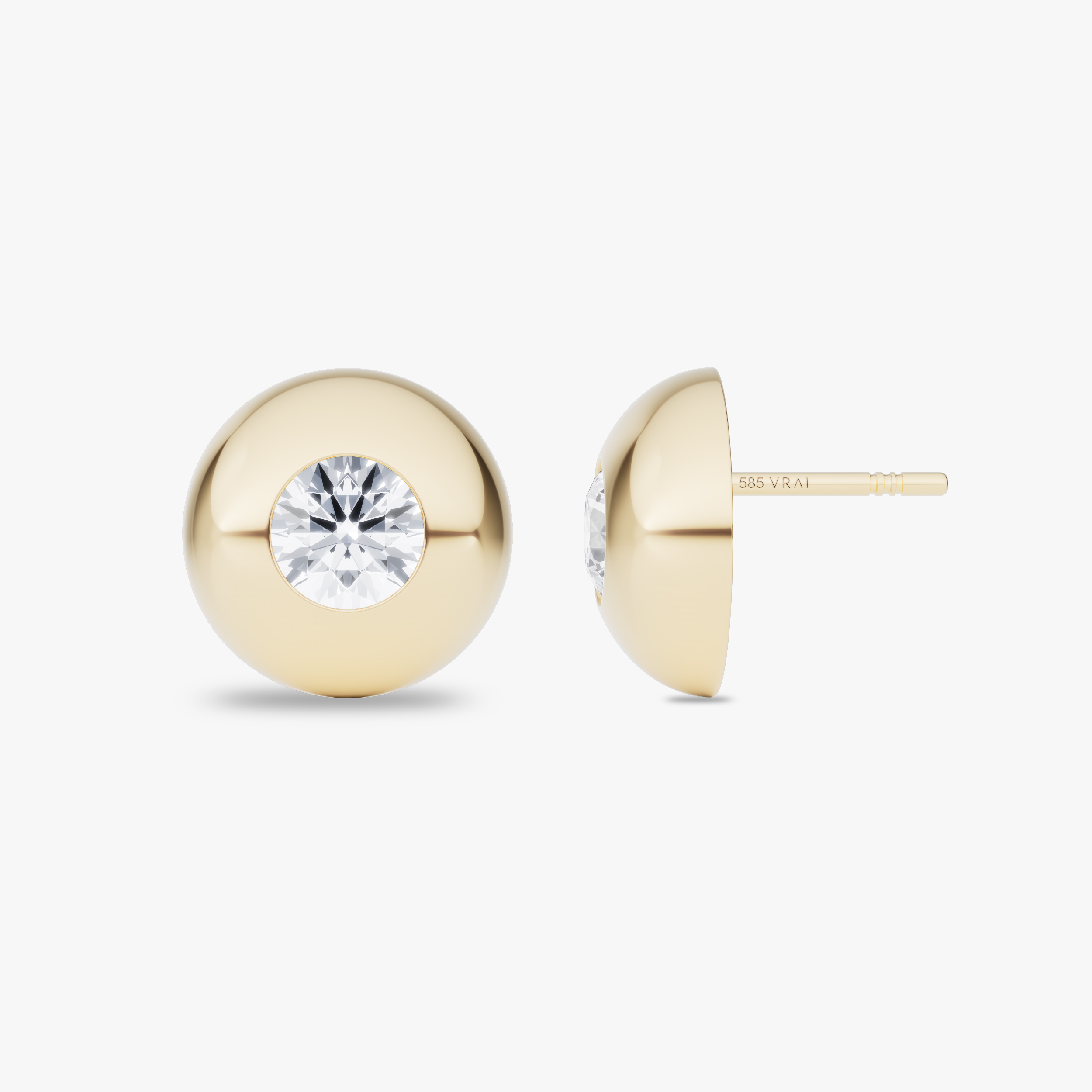 14mm Dome Stud in Yellow Gold | 1 Carat Per Stud | VRAI x Petra ...